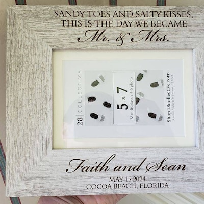 Beach Wedding Picture Frame Personalized With Names and Wedding Date ...