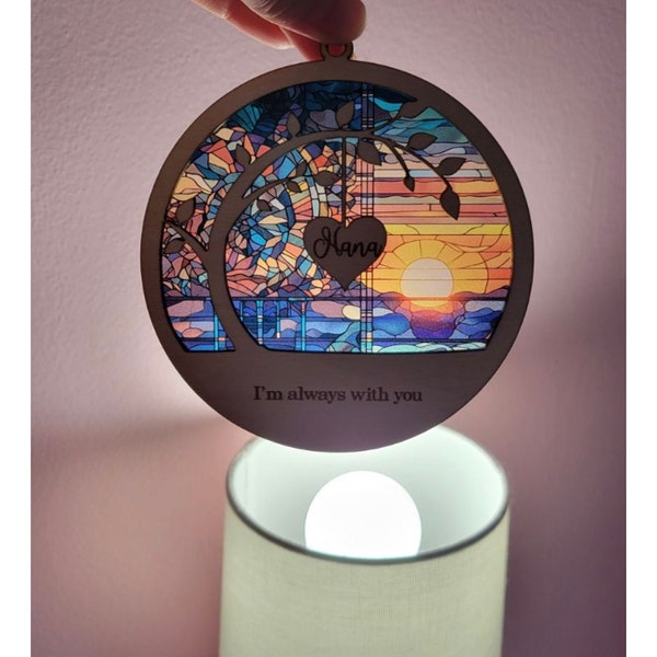 Sun Catcher Sympathy Gift, Poem Card Memorial Suncatcher, Wing Sympathy ...