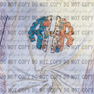 Fall Monogram Letters, Autumn Leaves Sublimation PNG Elements Hand ...