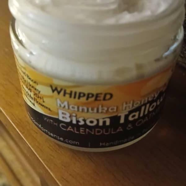 CALENDULA & OATMEAL Bison With Manuka Honey Whipped Tallow Cream With ...