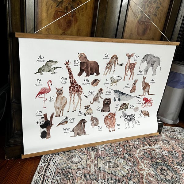 Animal Alphabet Chart | Wall Decor | Homeschool Decor | Classroom Decor ...