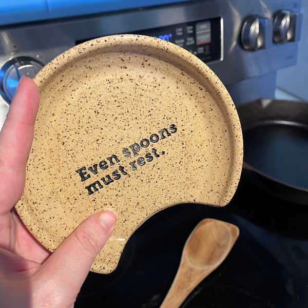 Spoon Rest, Ceramic Dish for Kitchen Counter or Stove Top, Funny ...