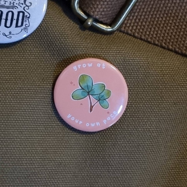 Self Growth Button Pin | Affirmation Pin Badge | Positive Pin Badge ...