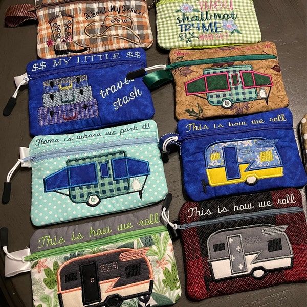 ITH Pop up Camper Zipper Bag, Camping Zipper Bag, N the Hoop Zipper Bag ...