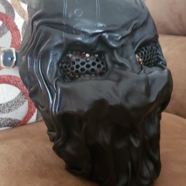 Black Leather Mask of Furious Fighter Maximum Matte Additional Strap ...