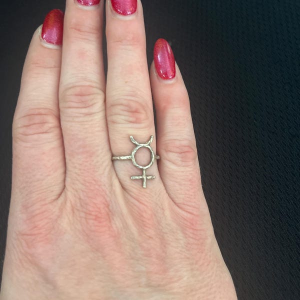 MERCURY Symbol - Mercury Ring - Planet Mercury Symbol - Alchemy Symbols ...