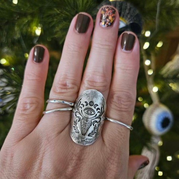 Silver Cicada Ring Sterling Silver Locust Ring Insect Ring Statement ...