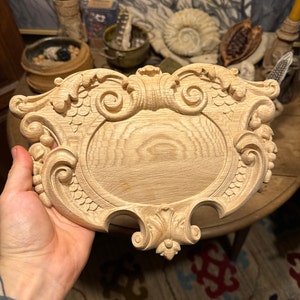 Victorian Flourish: Carved Wooden Archway Keystone, Unpainted, 1pc ...