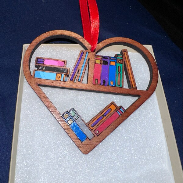 Shelf Decor Heart Bookcase With Cat or Dog - Etsy