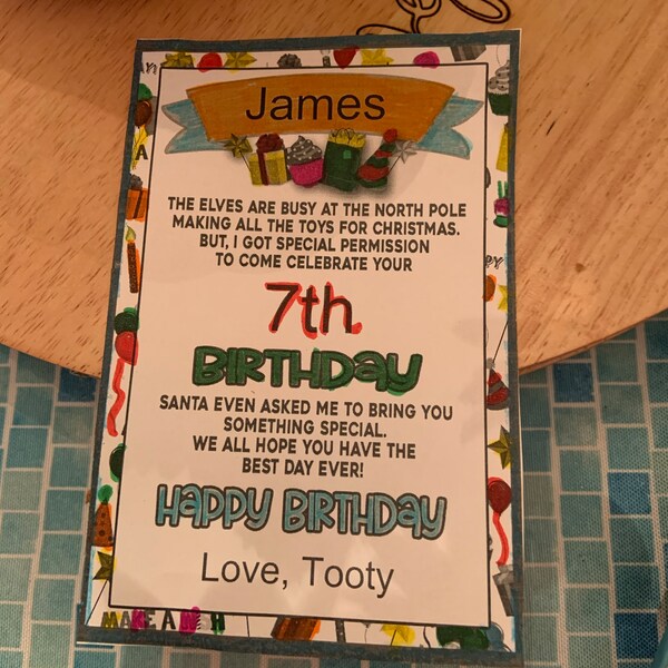 Elf Birthday Note, Christmas Elf Birthday Visit, Editable Elf Birthday ...