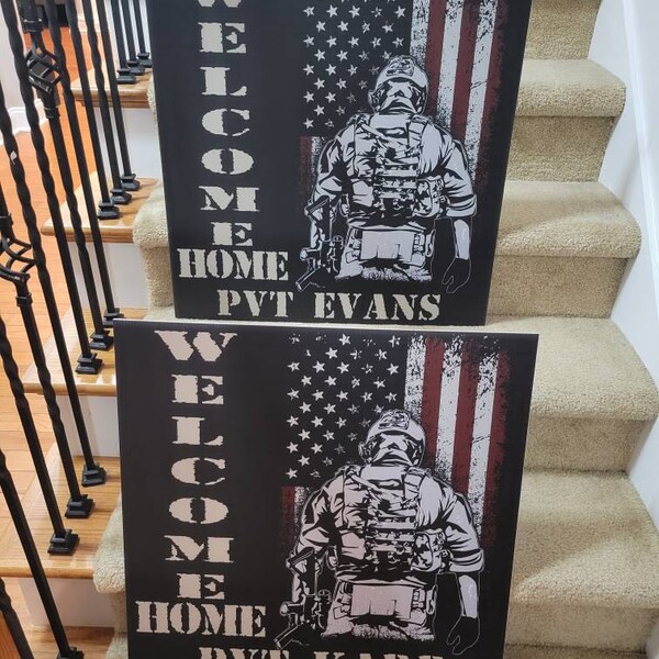 Welcome Home Military Sign (single or Double-sided) Comes With H-stake ...