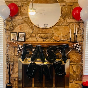 RACE CAR Birthday Fast One Balloons Banner 1st Birthday Party ...