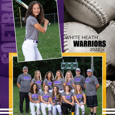 SOFTBALL MM004 8x10 Adobe Photoshop Memory Mate Digital Template Sports ...