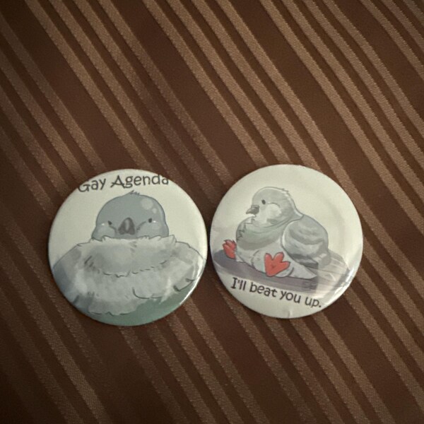 Crime Pigeon Badge Set, Arson, Gay Agenda, Ill Beat You Up, Grand Theft ...