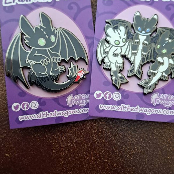 Toothless Pin - Light Fury Pin - Night Lights Pin - How to Train Your ...