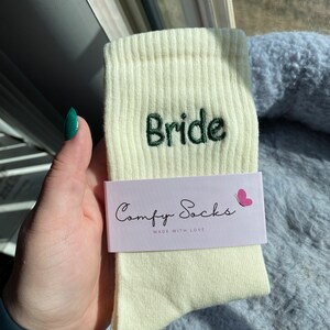Custom Wedding Socks Silver Embroidered Custom Bride Socks Bridesmaid ...