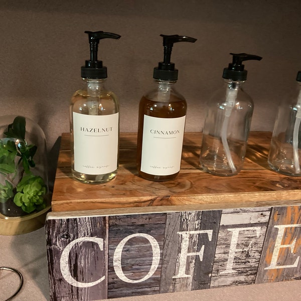 Coffee Syrup Labels Set for Coffee Bar Organization • Modern Script ...