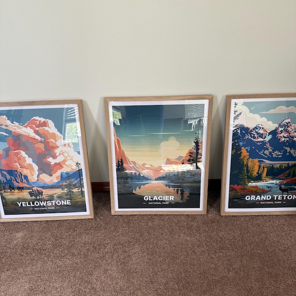 Grand Teton National Park Poster, Scenic Travel Wall Art, Ideal for ...