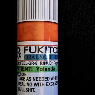 FUKITOL Prescription Amber Pill Bottle With Fake Ice 3D Lid Topper ...