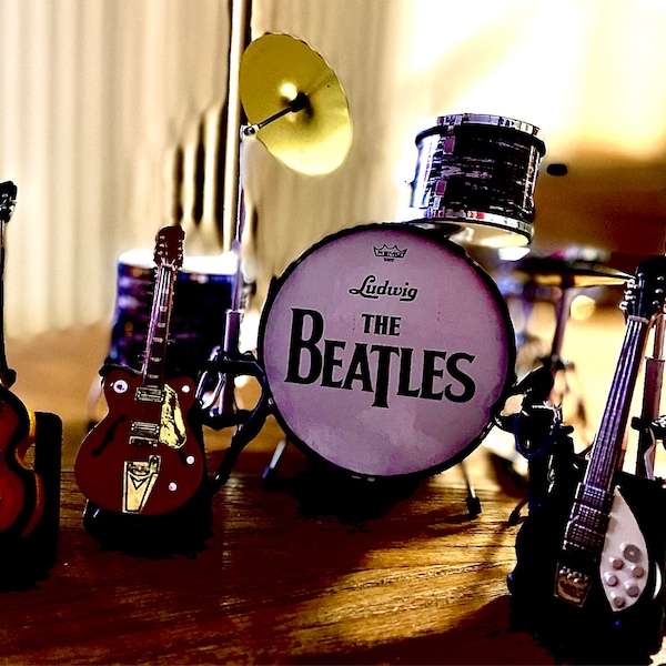 Miniature Beatles Instrument Set Accurate Reproduction of Guitars With ...