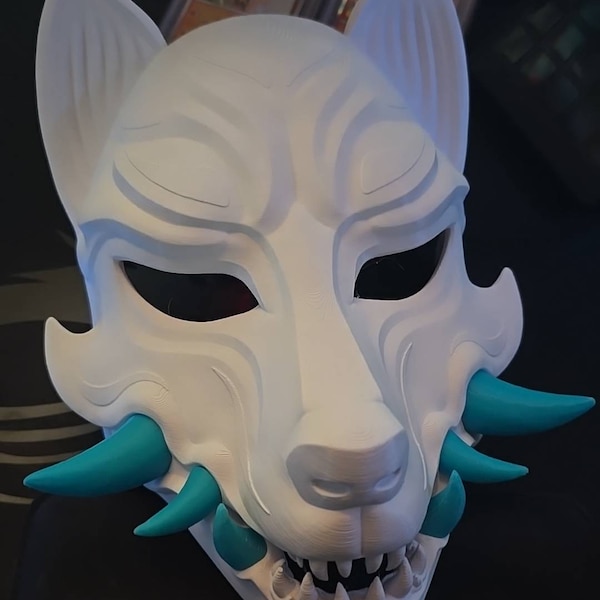 Japanese Fanged Kitsune Oni Demon Mask 3D Printed Samurai Mask - Etsy