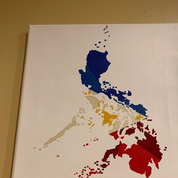 Philippines Map, Original Painting, Map Gift, Philippines Art ...