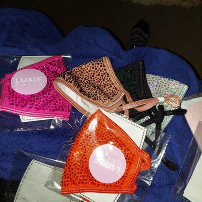 Bling Face Mask, Rhinestone Face Mask by LUXIE, Soft Cotton, Adjustable ...