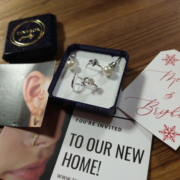 Tiny Bee Conch Hoop, Gold Conch Ring, Bee Cartilage Earring, Sterling ...