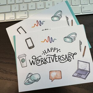 Office Workiversary Card | Work Anniversary Card | Card for Co-worker ...