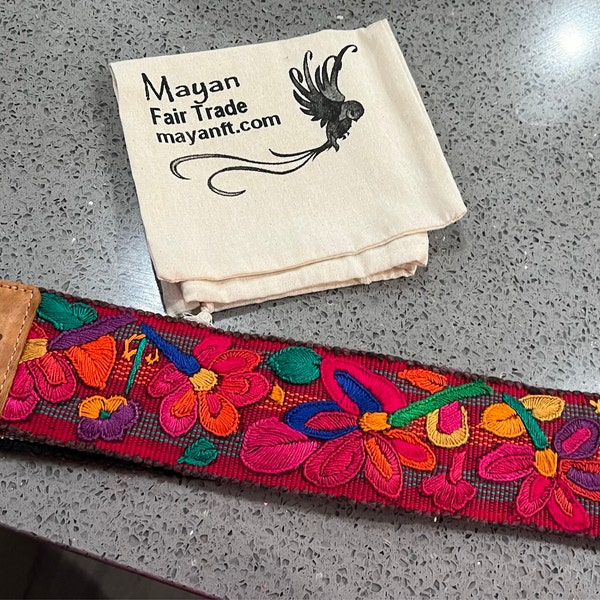 Guatemalan Handmade EMBROIDERED Leather CAMERA / BAG Strap - Etsy
