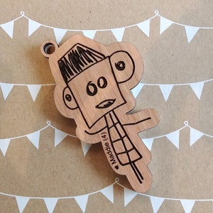 Custom Kids Drawing Keychain Key Ring Children Art - Etsy