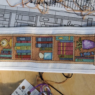 Cross Stitch Bookmark Pattern I'd Like to Read Book Stack of Books ...
