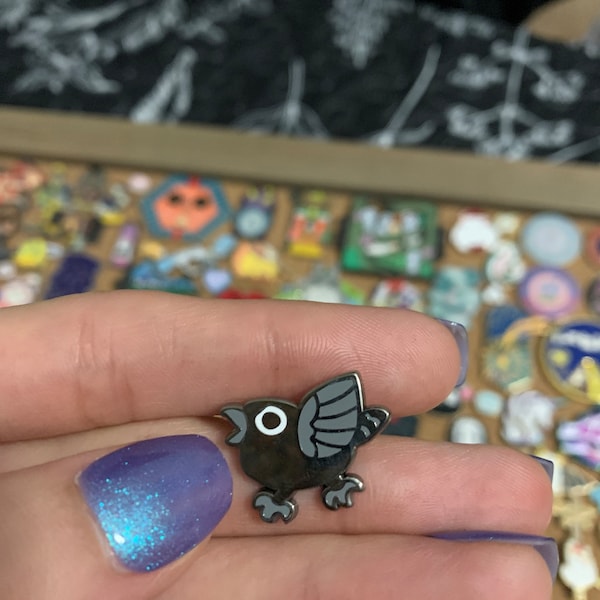 RESTOCKED! Mini Crow Enamel Pins / Filler Pins - Etsy