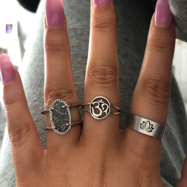 Beautiful Sterling Silver Ring With Ohm OM Design - Etsy