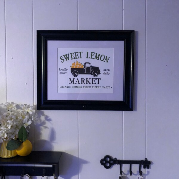 Sweet Lemon Market Sign SVG, Lemon Truck SVG, Sweet Lemon Printable ...