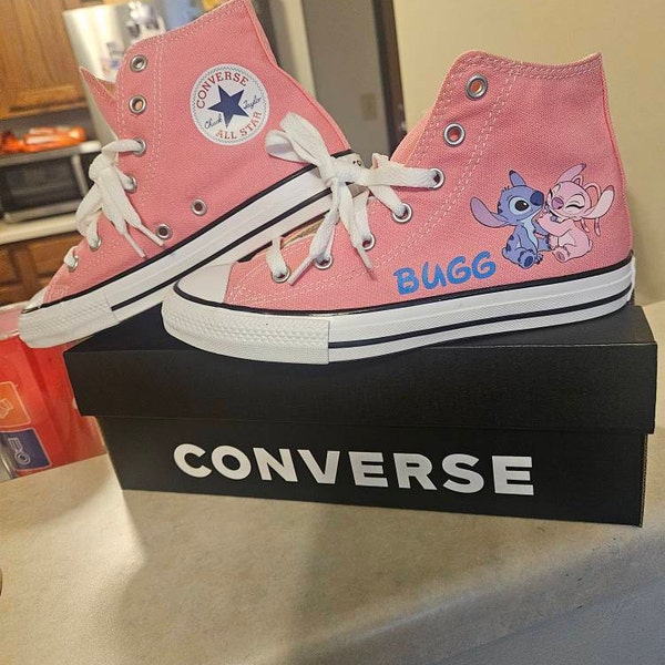 Stitch Angel Converse Personalized High Tops Sneakers for Girls - Etsy