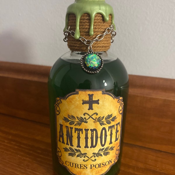 Final Fantasy Inspired ANTIDOTE Potion Bottle With Magical Swirling ...