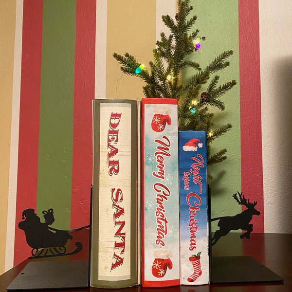 Christmas Bookends Metal, Santa Decor, Saint Nicholas Decor, Gift ...
