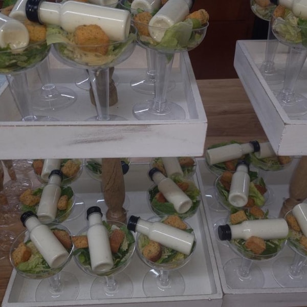 Salad Appetizer Cups Dressing Bottle Mini Forks Set for Food Display ...