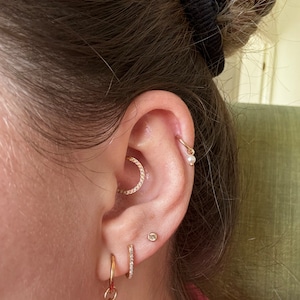 14k Solid Gold Spike Cone Rook Piercing Eyebrow Piercing Belly Button ...