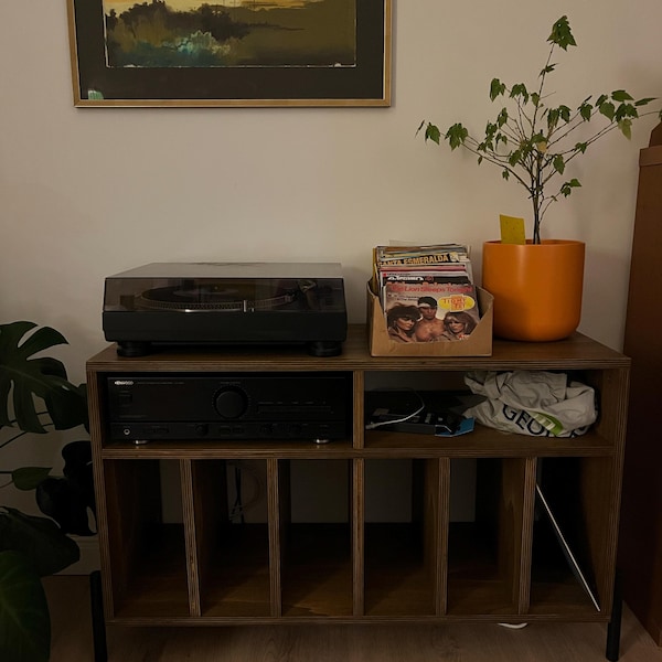 Retro Record Player Stand 'york'. Handmade Vinyl LP Storage Cabinet. - Etsy