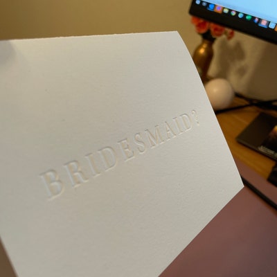 BRIDESMAID Proposal Card Letterpressed Minimal Simple - Etsy