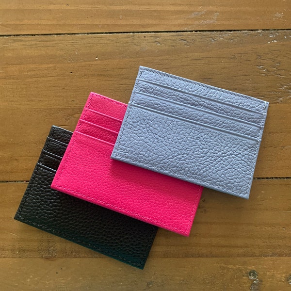 Slim Fine Leather Card Holder, Our Complete Range of Colours, Real ...