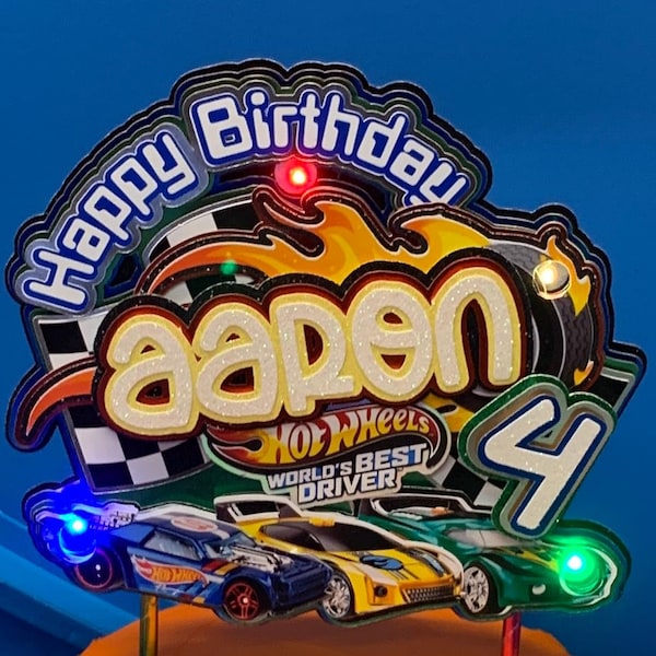 Fast Cars Cake Topper, Party Decorations, Racing Birthday Theme, Custom ...