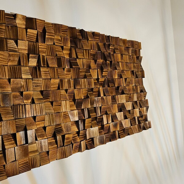 Acoustic Panel Sound Diffuser Wood Wall Art Home Decor Wood Mosaic ...