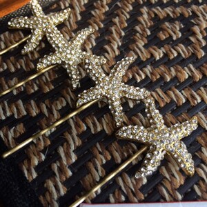 10pcs Rhinestone SILVER Starfish Buckle, Destination Wedding, Slider ...