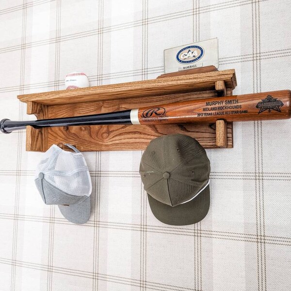15 Mini Bat Horizontal Display Rack With Baseball Shelf - Etsy