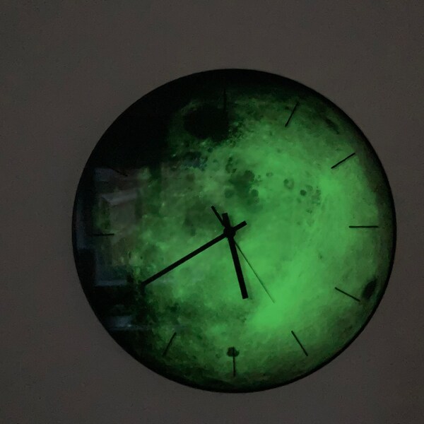 Moon Eclipse, Celestial Clock, Lunar Wall Decor, Wall Clock, Glow in ...