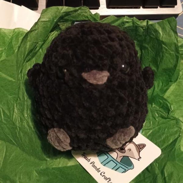 Cute Crochet Raven Crow Cuddly Toy Goth Plushie Gift for Kids, Adults ...