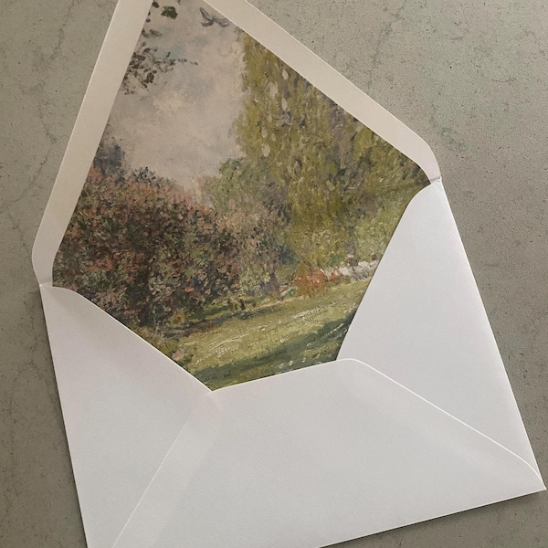 Fine Art Landscape Painting Envelope Liner | Country Wedding Envelope ...